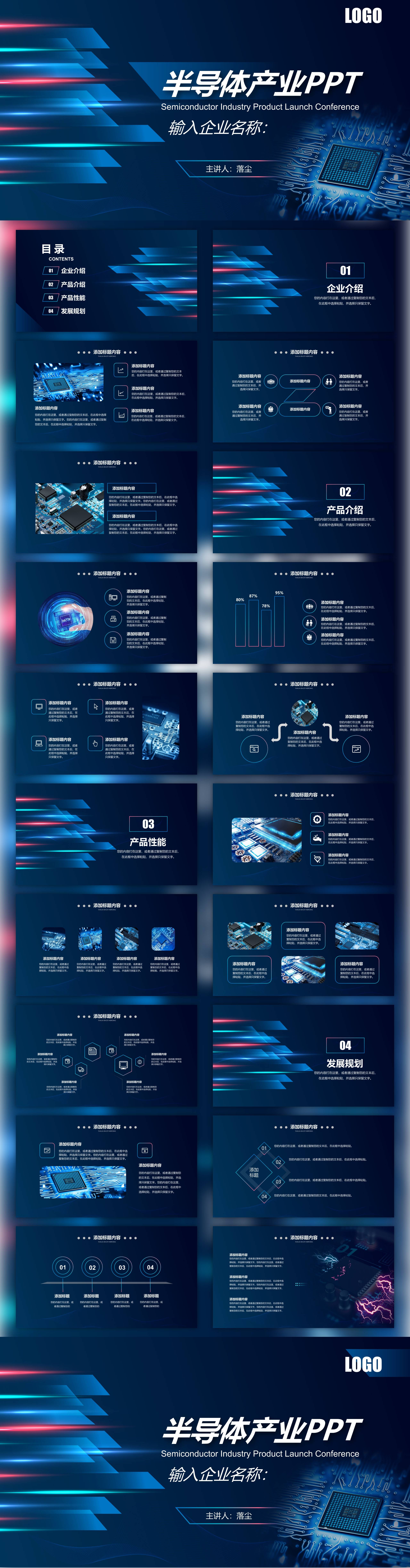 高科技半导体芯片产业PPT模板-会员免费下载-PPTer吧