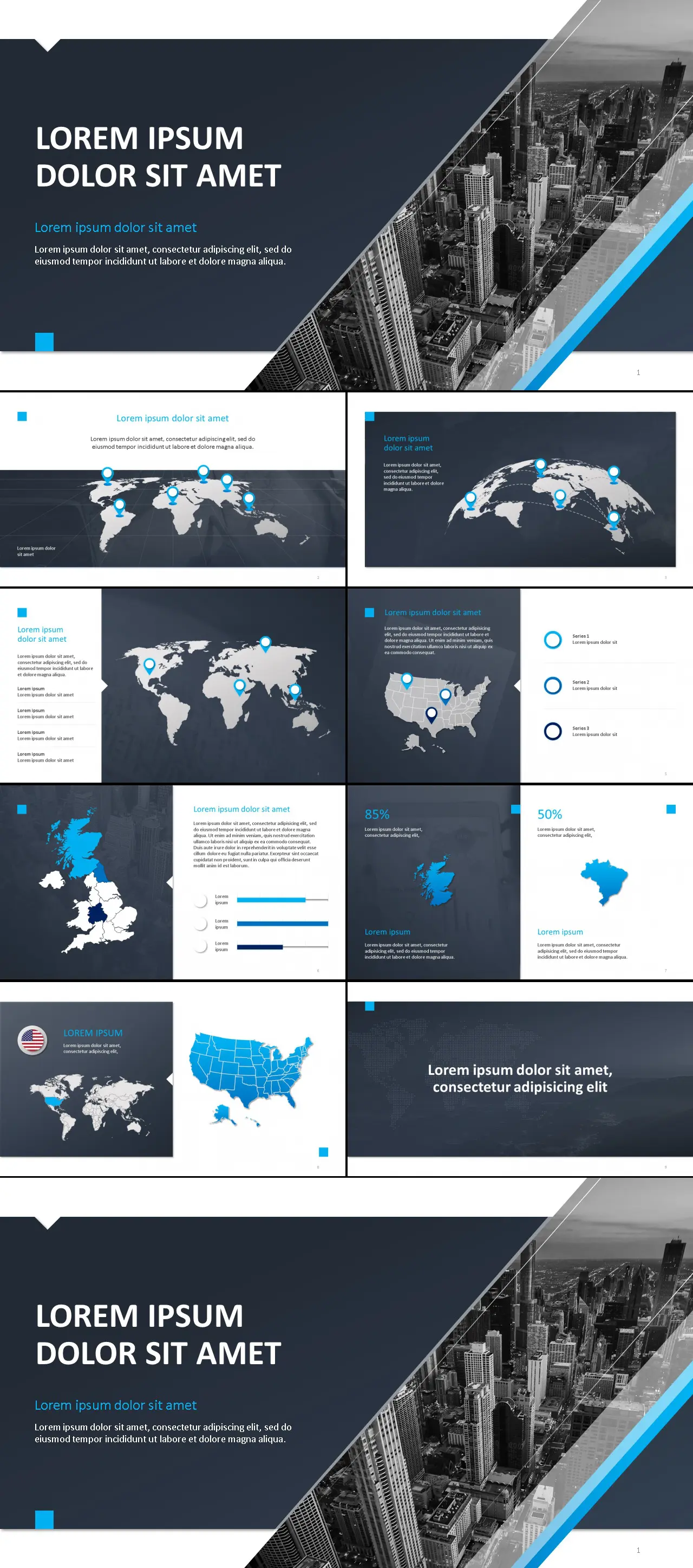 创意世界地图powerpoint模板-免费下载-PPTer吧