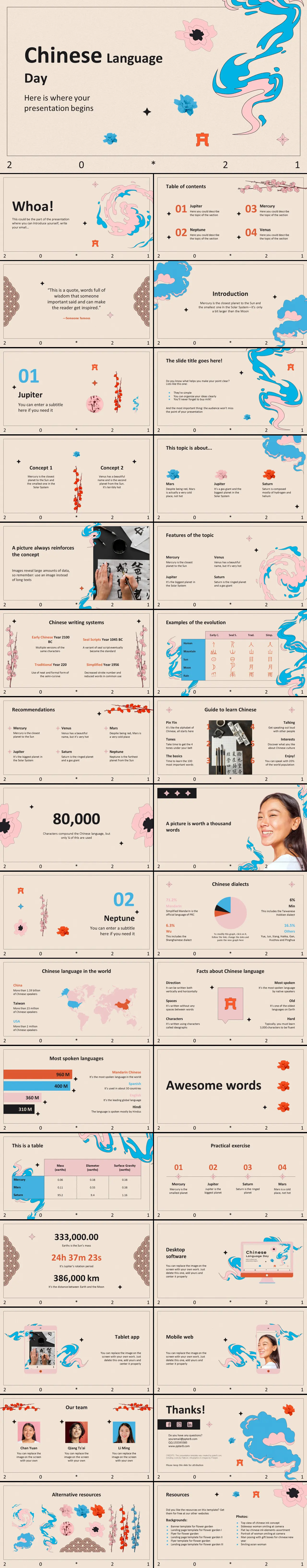 中文日介绍PPT模板-会员免费下载-PPTer吧