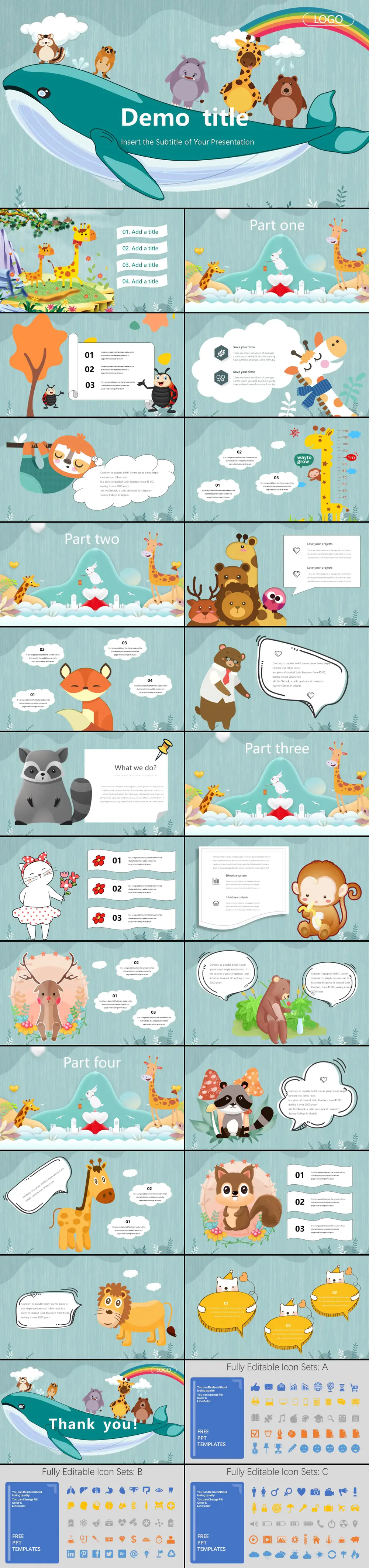 可爱的卡通powerpoint模板-免费下载-PPTer吧