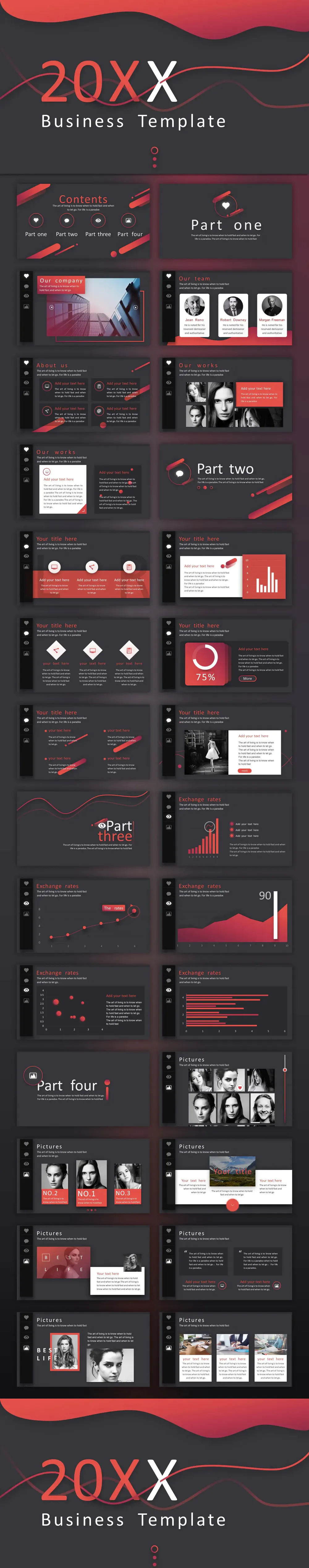 红线业务PowerPoint模板-会员免费下载-PPTer吧