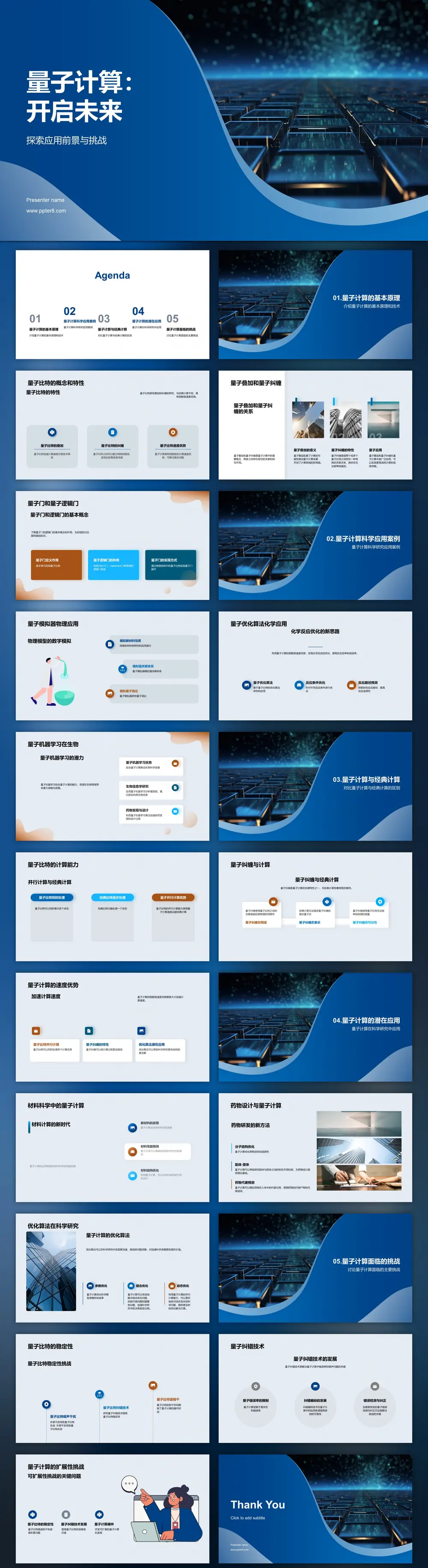 量子计算开启未来大数据AI芯片PPT模板-会员免费下载-PPTer吧