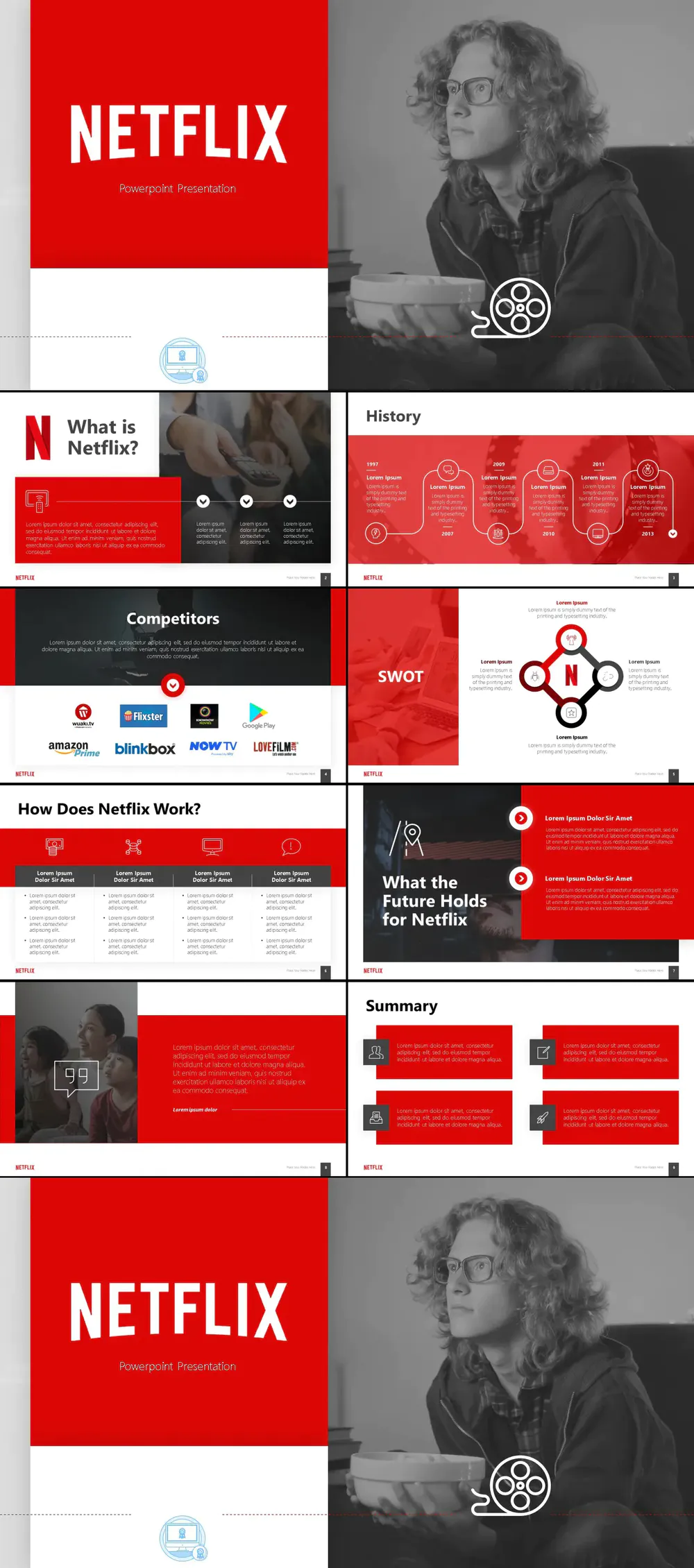 netflix powerpoint模板-免费下载-PPTer吧