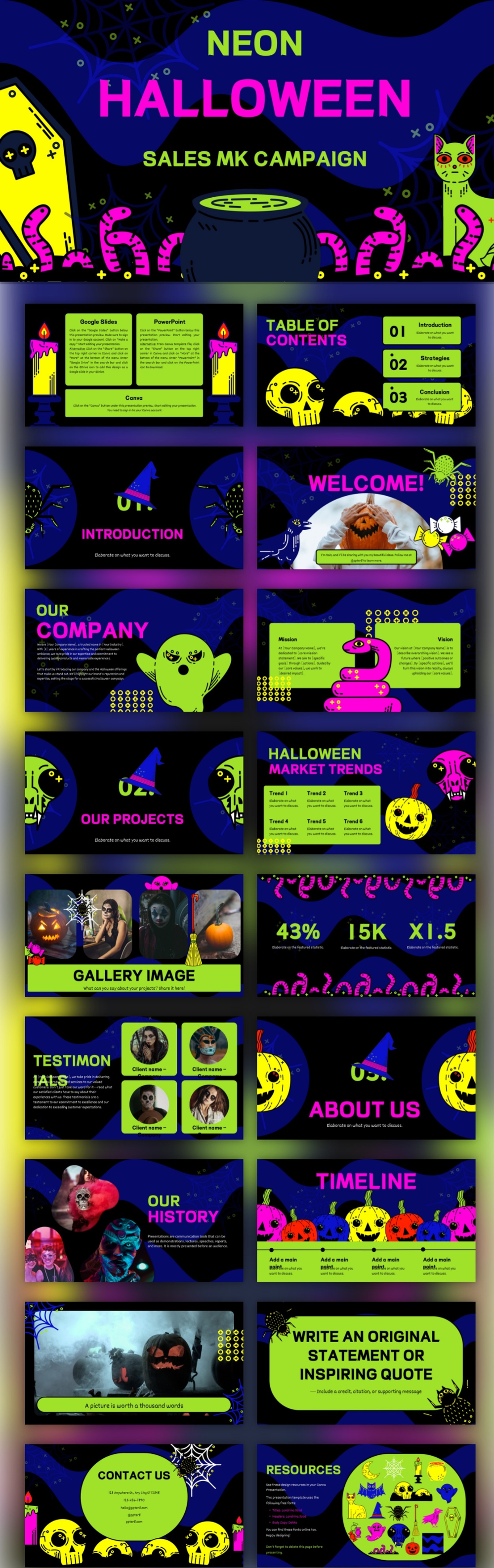 霓虹灯万圣节销售MK活动PPT-会员免费下载-PPTer吧
