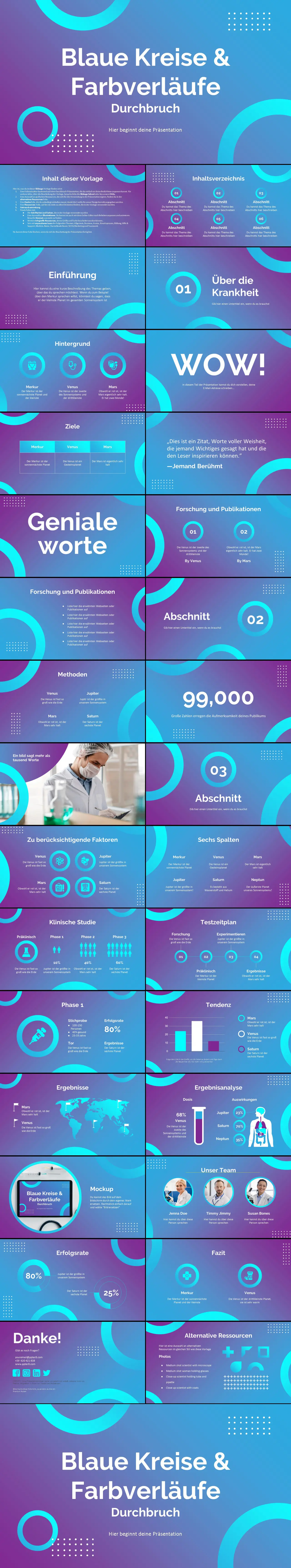 blaue kreise&farbverläufe-durchbruch演示PPT模板-会员免费下载-PPTer吧