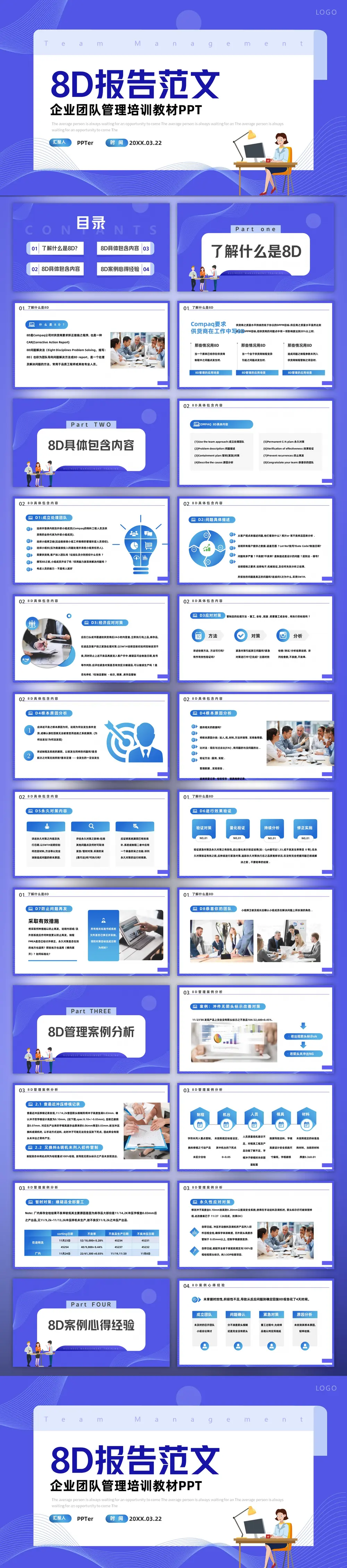 企业8D报告范文管理培训PPT课件模板-会员免费下载-PPTer吧