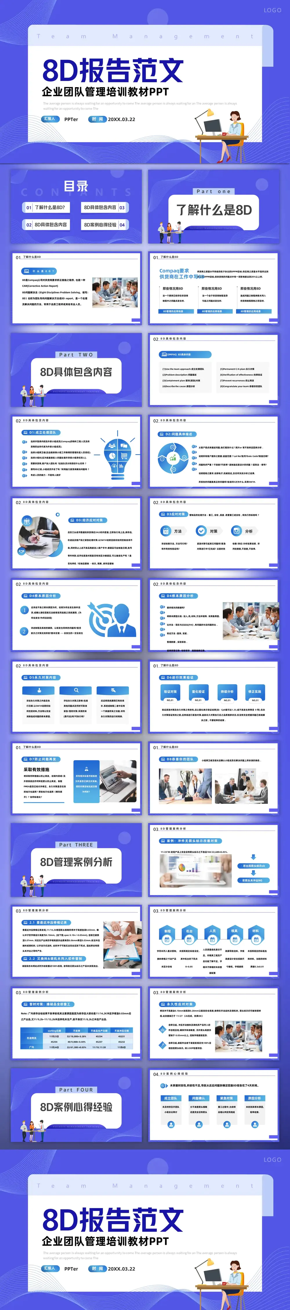企业8D报告范文管理培训PPT课件模板-会员免费下载-PPTer吧