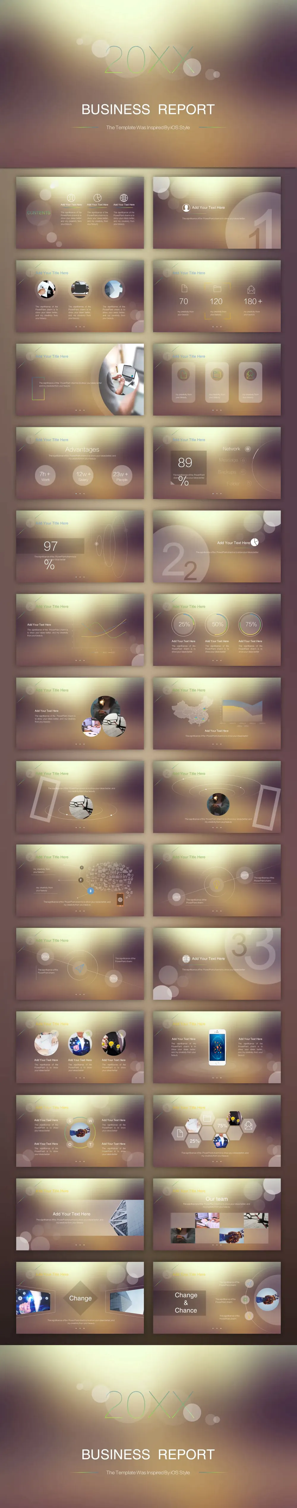 朦胧金色iOS商务风免费PPT模板-免费下载-PPTer吧